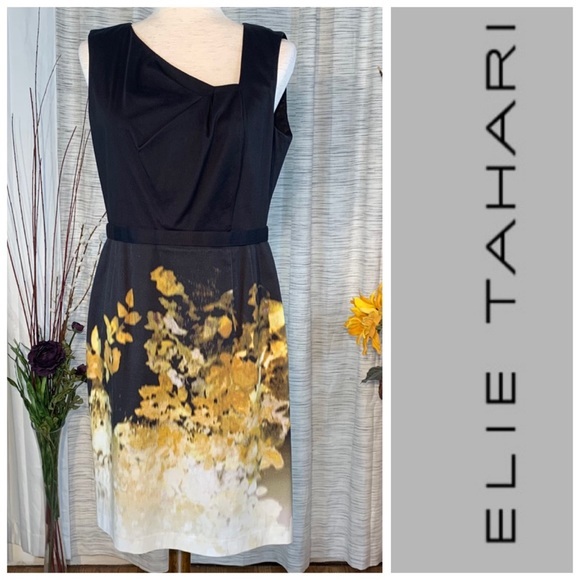 Elie Tahari | Dresses | Elie Tahari Black And White With Old Gold ...